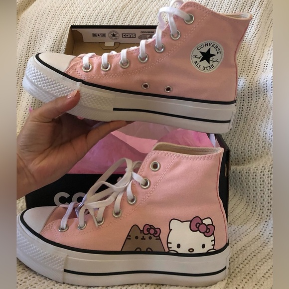 Converse | Shoes | Pink Platform Hello Kitty Converse | Poshmark